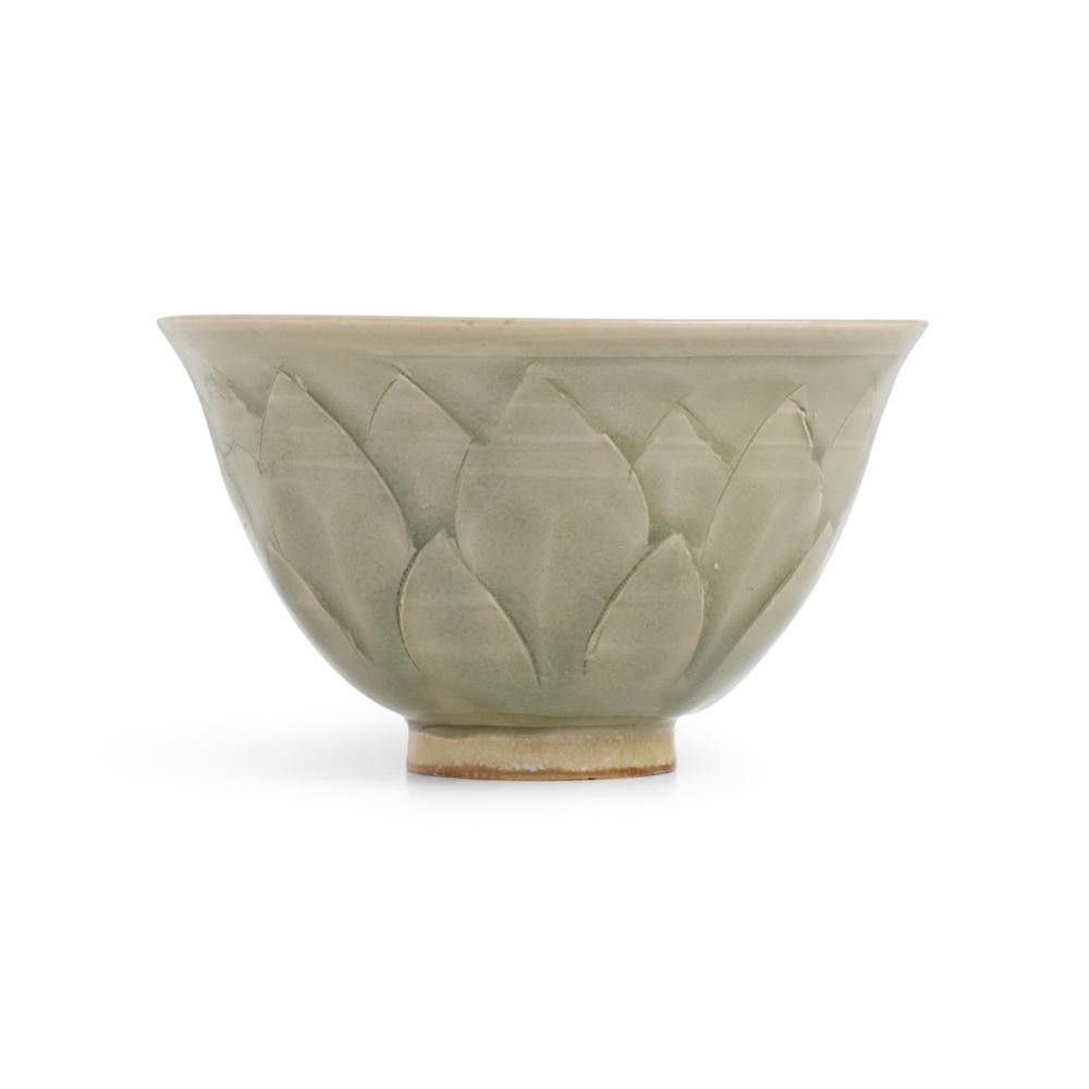 Rare Northern Song Dynasty Yaozhou Celadon Lotus Carved Bowl - Asian ...
