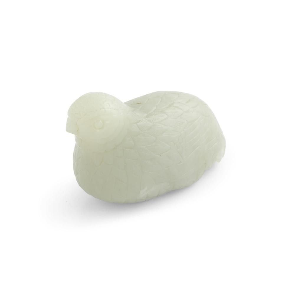Chinese White Jade Carved Quail, Qianlong Period, Provenance Thomas ...