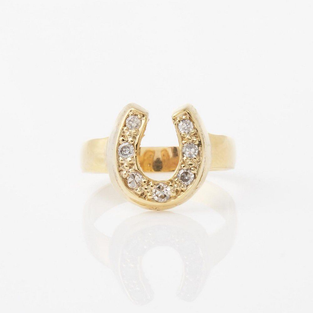 Horseshoe Diamond Ring in 10ct Yellow Gold - Rings - Jewellery