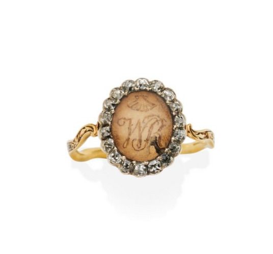 18th Century Memento Mori Ring with Diamond and Initials - Rings ...