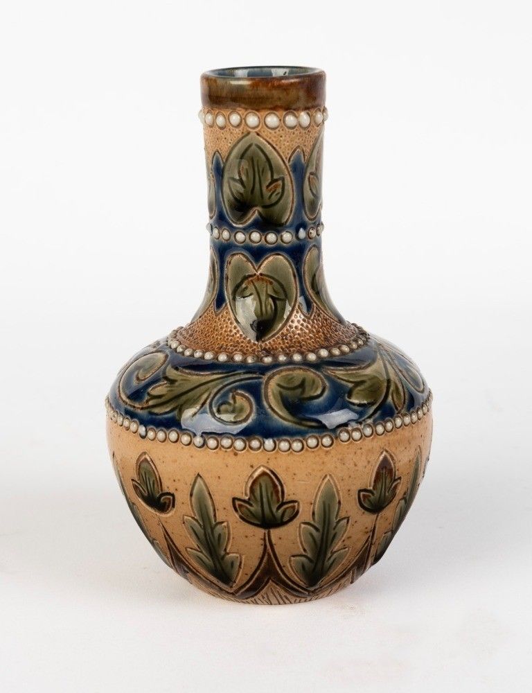 19th Century Fulham Pottery Stoneware Vase with Artist's Monogram ...