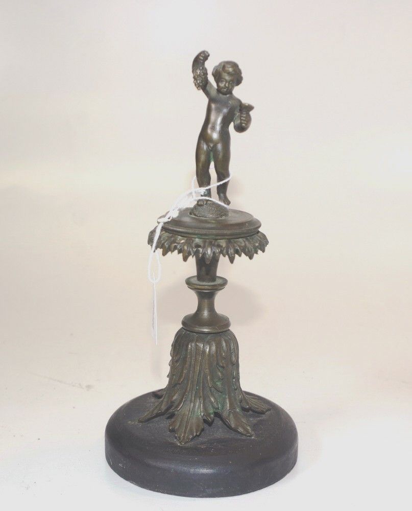 Bronze Pan Figure on Display Stand - Figures/Groups - Sculpture/Statuary