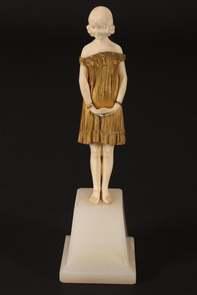 "Innocence" Art Deco bronze and ivory figure by Chiparus - Figures ...