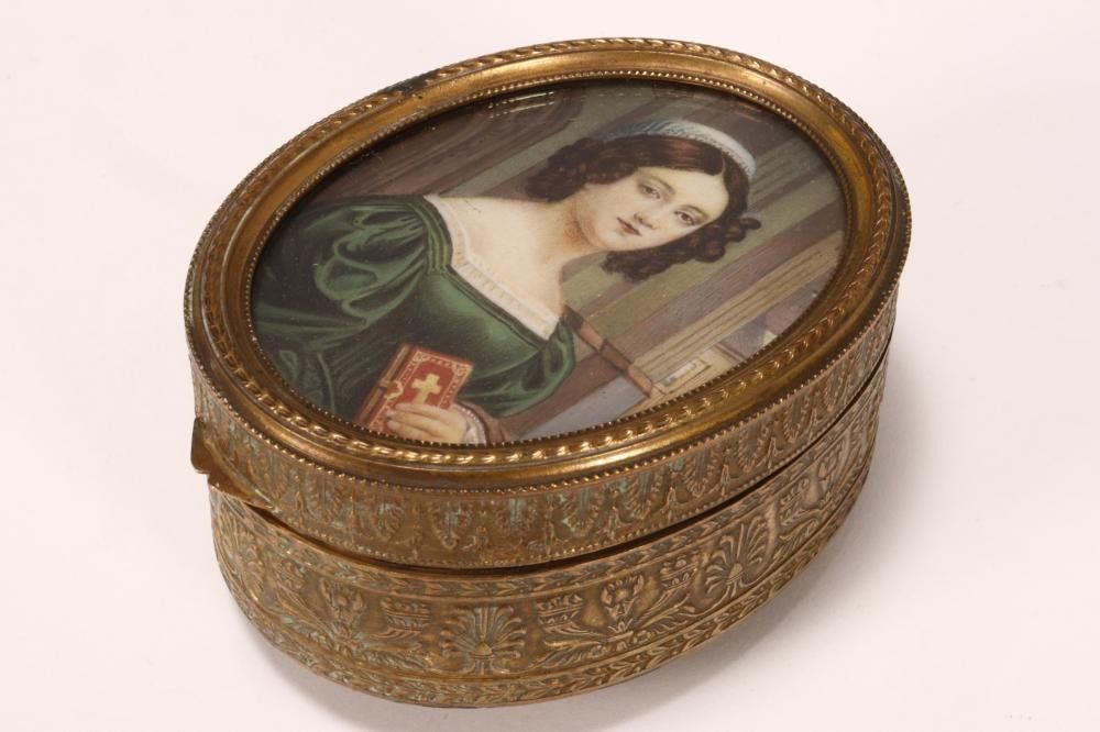 Neoclassical Portrait Miniature Casket with Anna Hillmayer Portrait ...