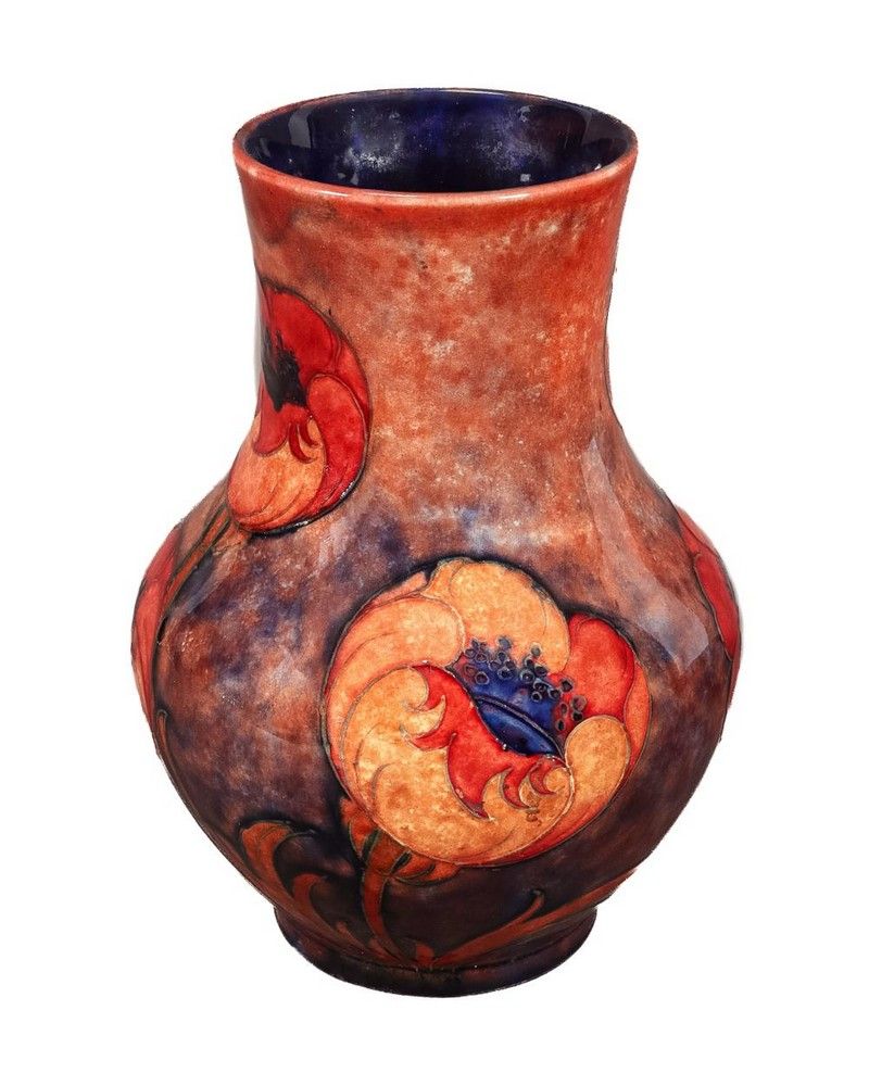 Moorcroft Flambe 'Big Poppy' Vase - Rich Tones of Red - Moorcroft ...