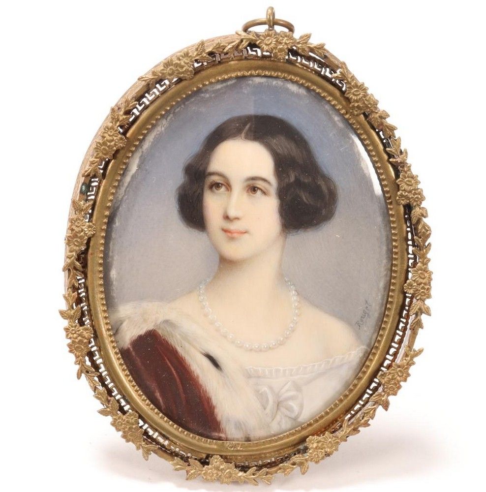 Ivory portrait miniature of Marie of Prussia in gilt frame - Miniatures ...