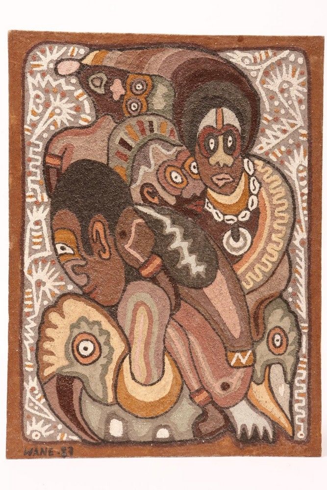 Enga Province Sand Art, 1987 by Wane - New Guinean - Tribal