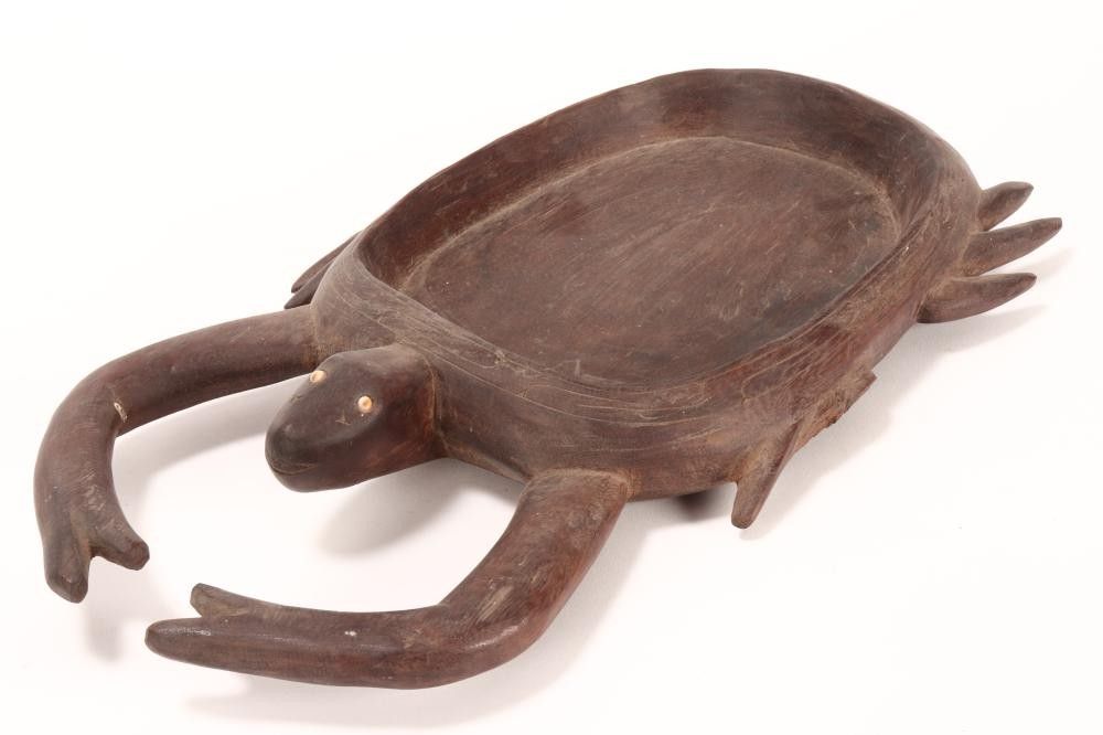 Mythical Crab Creature Carved Bowl with Shell Eye, 38cm - New Guinean ...