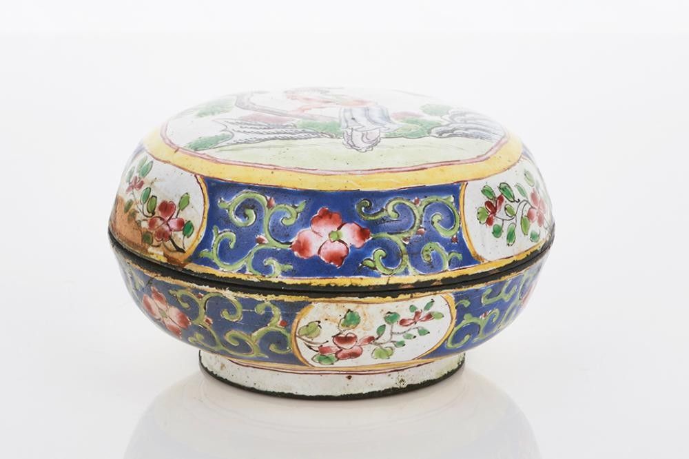 19th Century Chinese Canton Enamel Cosmetic Box and Cover - Zother ...