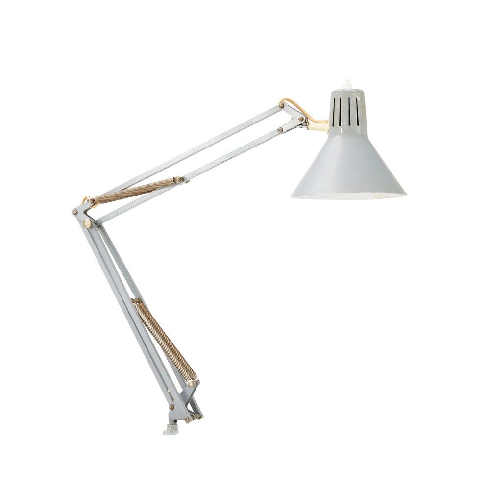 1970s Danish Grey Enamelled Metal Drafting Lamp, 90 cm High - Zother ...