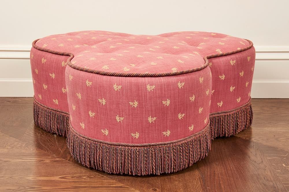 Pink and Gold Trefoil Ottoman from Knightbridge, London - Seating ...