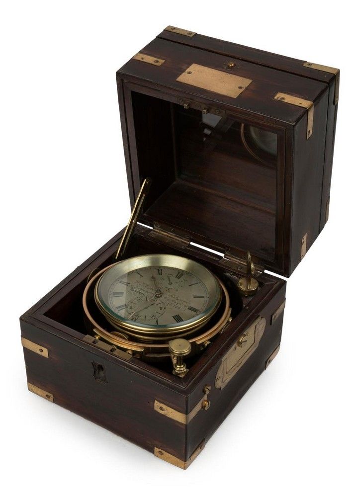 Brass Bound Mahogany Cased Marine Chronometer by W.E. Cribb - Marine ...