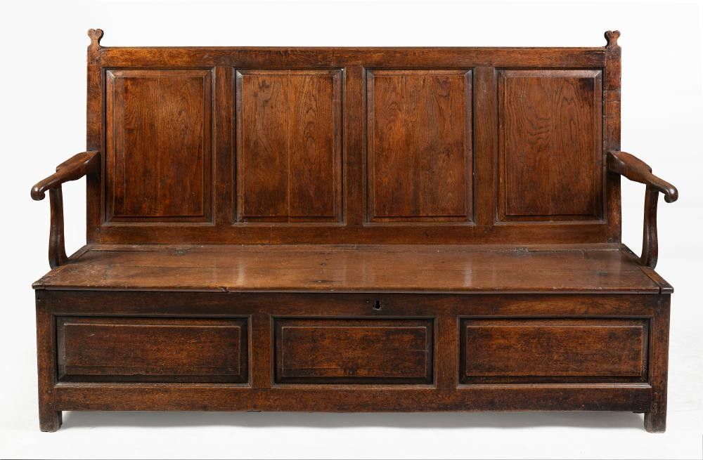18th Century Antique Oak Settle with Fielded Panel Back - Seating ...