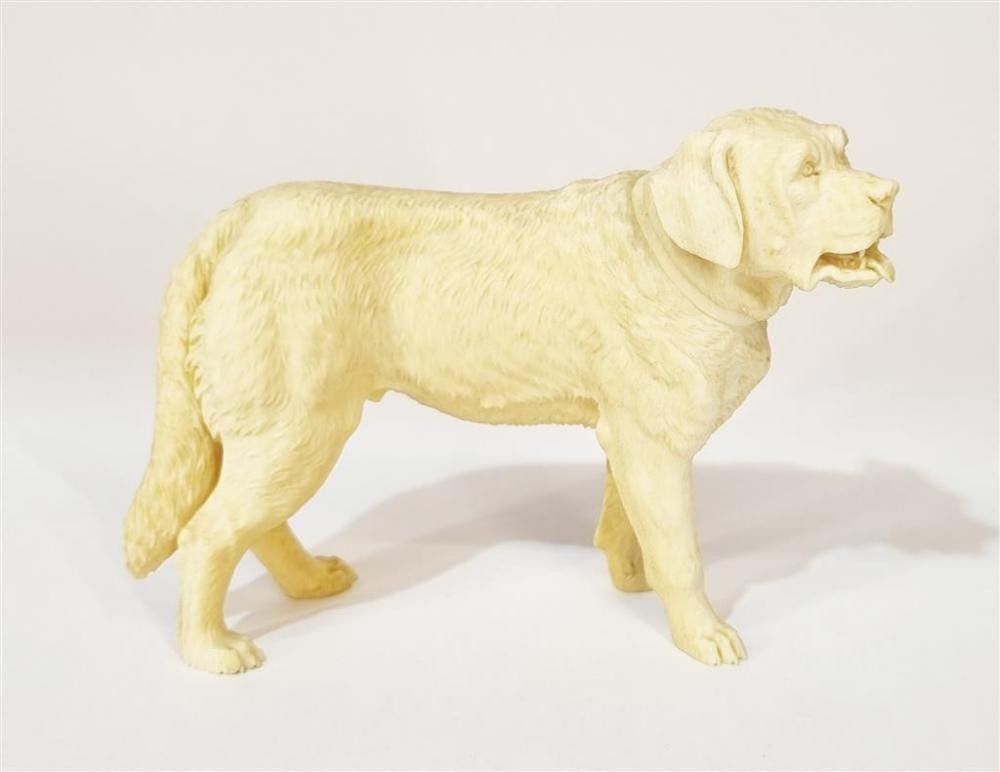 19th Century Continental Ivory Carved Figure of Dog, 10.5cm Length ...