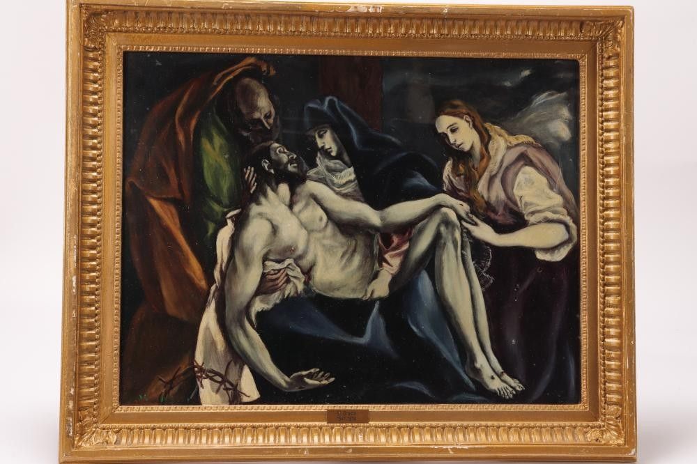 El Greco Style Pieta, Signed Oil Painting, Bernhard Collection - Oil ...