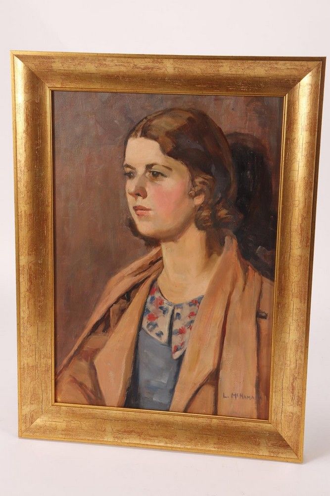 Portrait of Leila Constance McNamara, 1879-1973, Young Woman - Oil ...