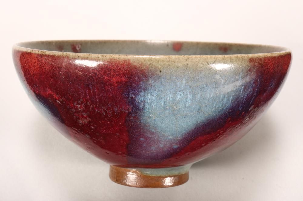 Chinese Jun Glaze Bowl with Purple Splashes on Blue Ground - Ceramics ...