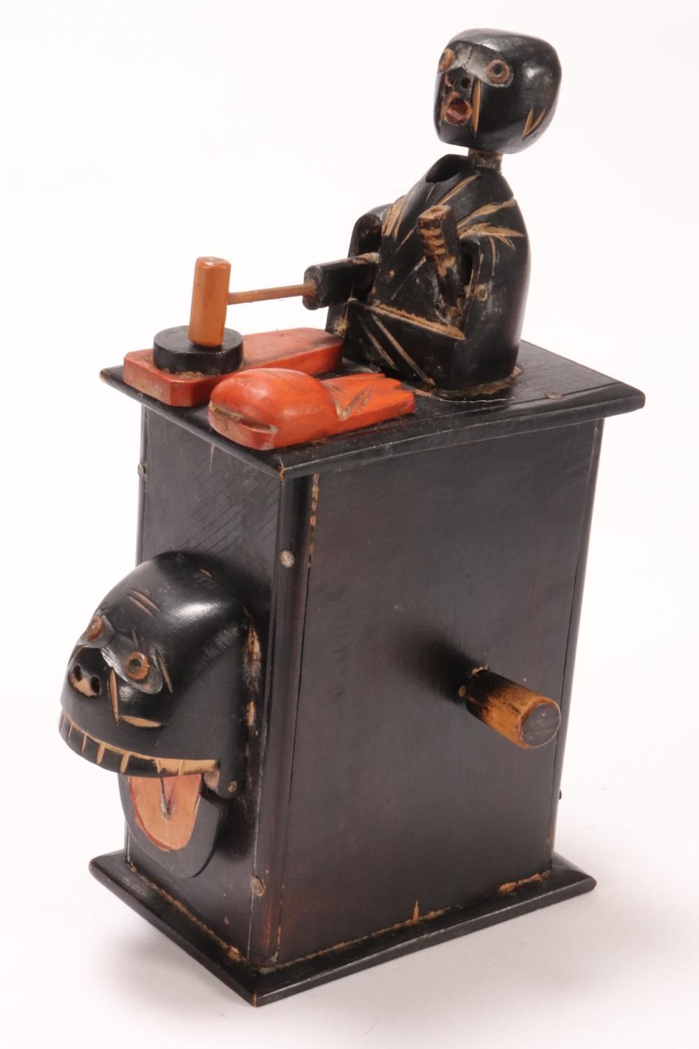 Meiji/Taisho Period Kobe Automaton Toy: Musician on Base, Stained ...