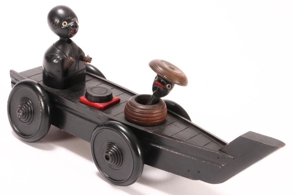 Meiji Period Kobe Automaton Toy: Musician in Boat with Snake ...