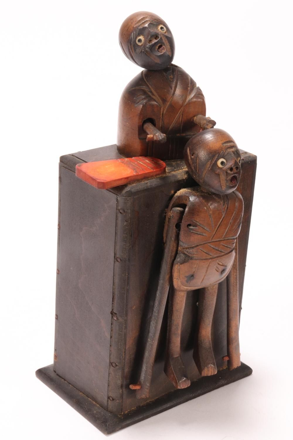 Meiji/Taisho Kobe Automaton Toy: Figure Hitting Another on Head ...