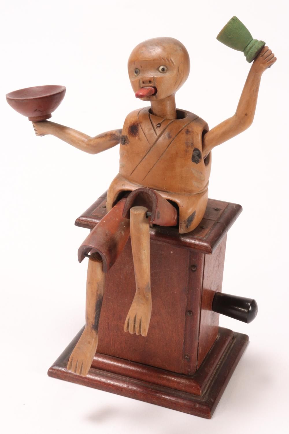Meiji Period Kobe Automaton Toy: Seated Figure Drinking Sake ...