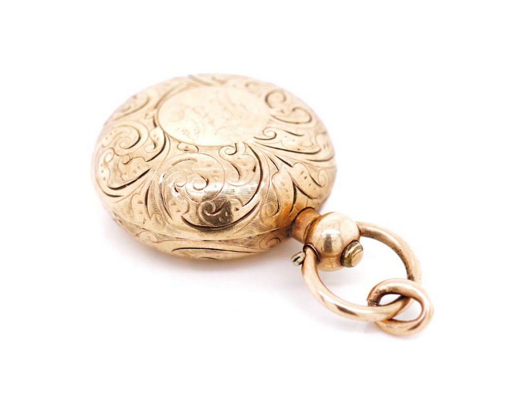 Antique Gilt Sovereign Case with Engraving - Zother - Jewellery