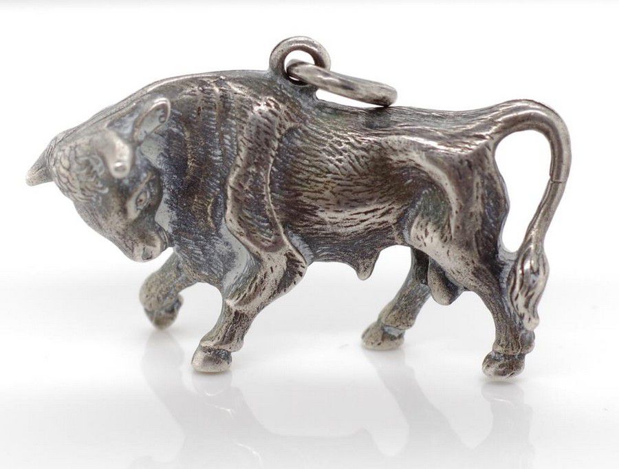 925 Sterling Silver Bull Charm - 19g Weight - Zother - Jewellery