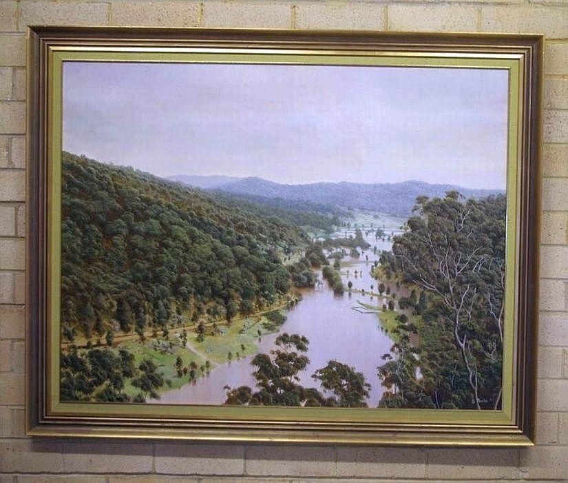 Mountain River Landscape by David Lloyd Preston - Oil Paintings and ...