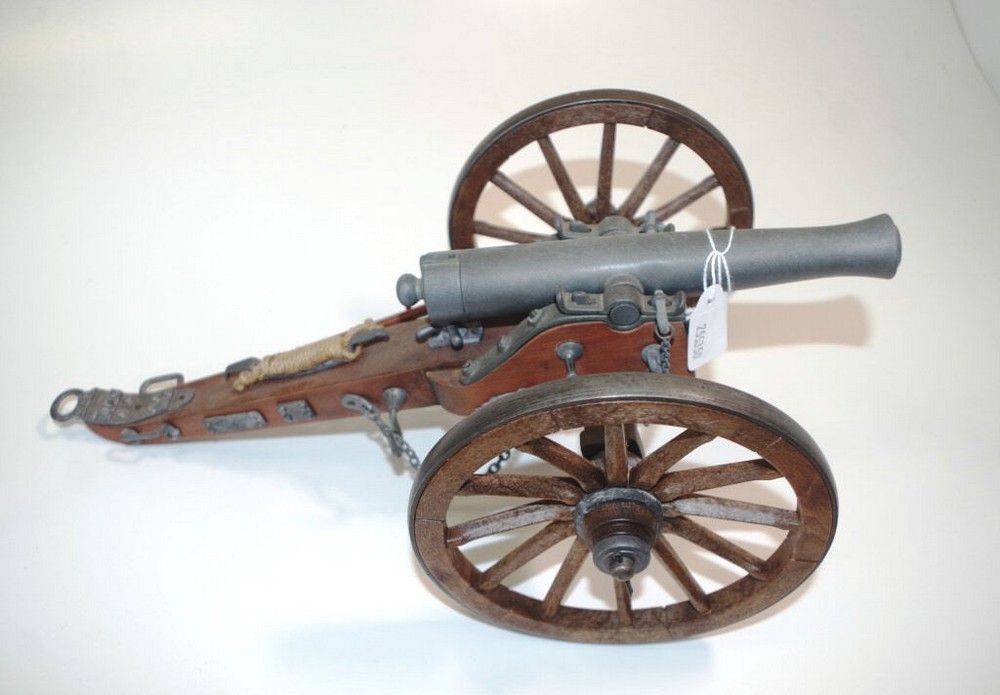 Wood and brass canon gun carriage model: a historical replica ...
