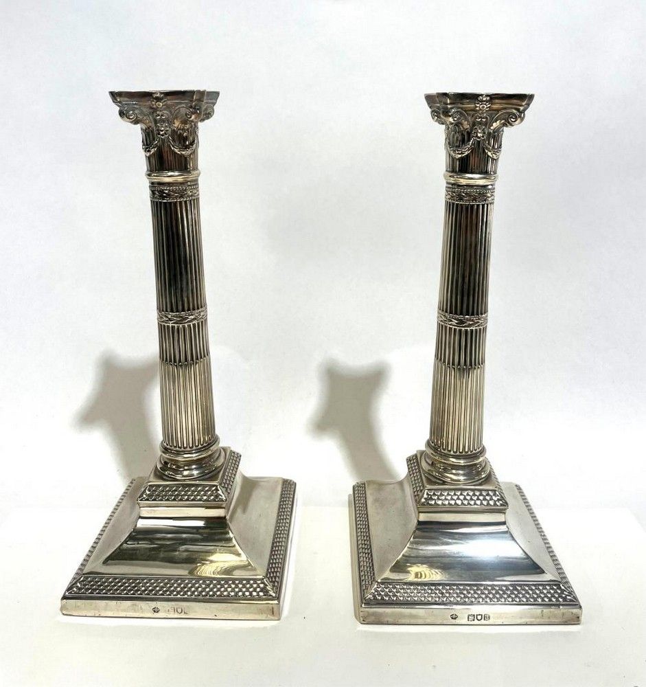Sterling Silver Candlesticks, London 1896, William Hutton & Sons ...