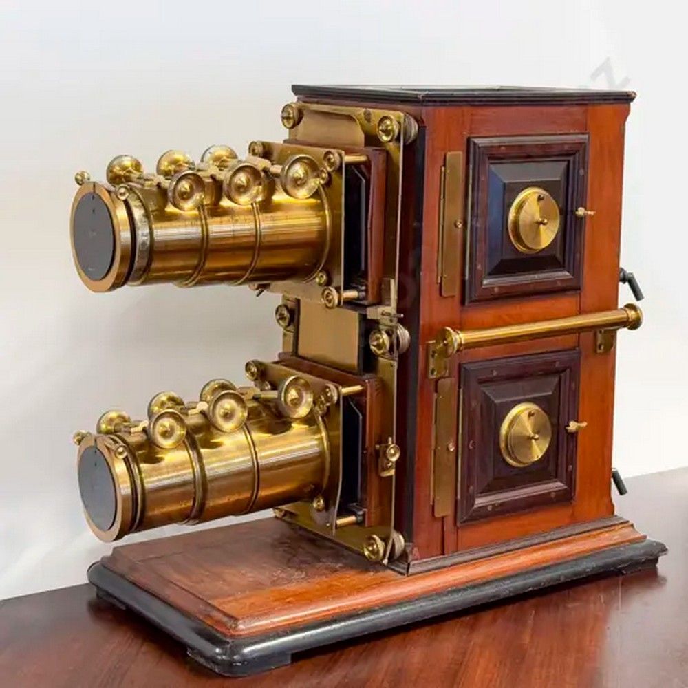 Victorian Mahogany "Climax" Magic Lantern with Twin Lens by Riley ...