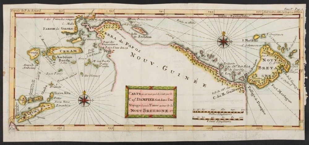 Map of Captain Dampier's Voyage around New Britain, 1730 - Prints ...