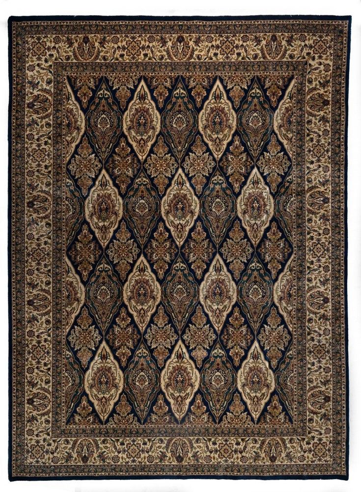 Navette Grid Wool Rug in Cream, Russet, and Caramel - Rugs & Carpets ...