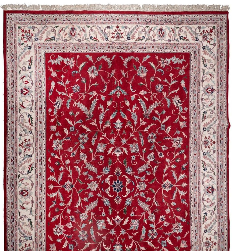 Floral Nain Style Wool Rug on Red Field - Rugs & Carpets - Textiles ...