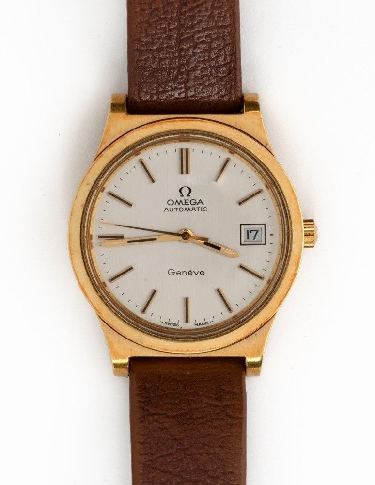 Omega Automatic Wristwatch with Date Window and Gold Plated Case ...