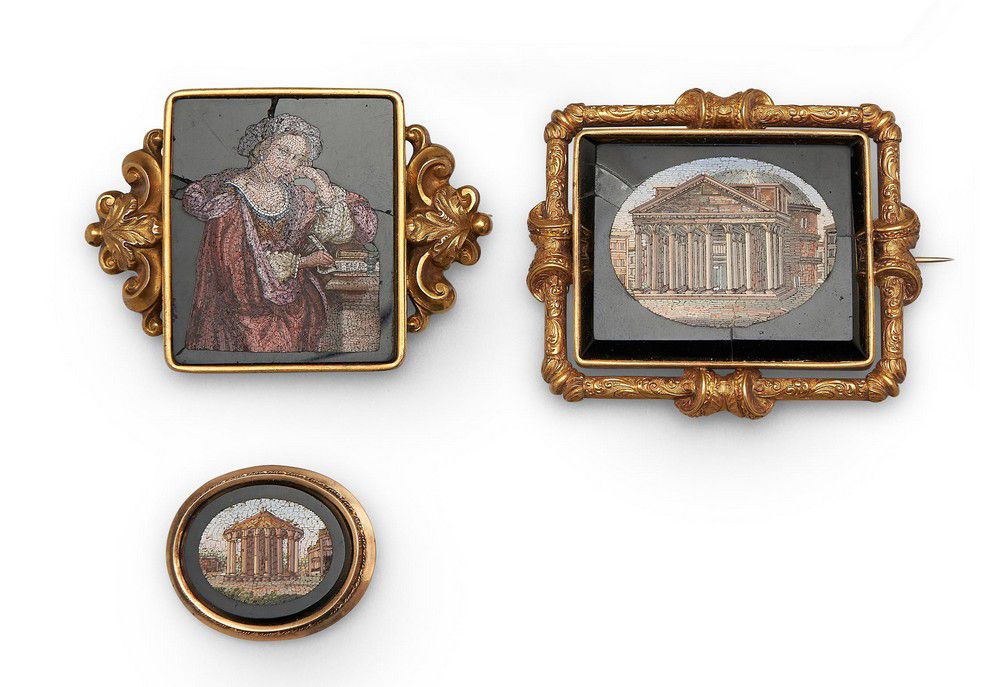 Roman Micro Mosaic Trio - Micro mosaic panels and pictures - Precious ...