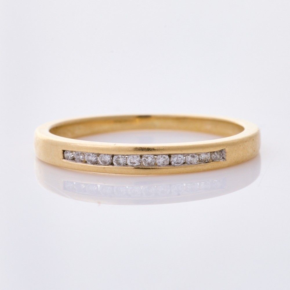 10ct Yellow Gold Diamond Band with Channel Set Stones - Rings - Jewellery