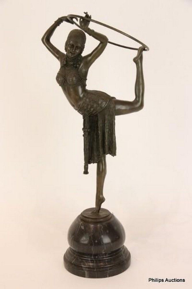 Bronze and Marble 'Hoop Dancer' Sculpture by Chiparus - Figures/Groups ...