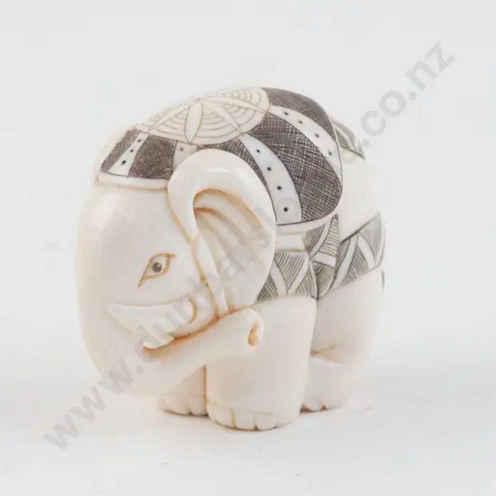 Elephant Ivory Netsuke: Majestic Carving in Stained Ivory - Netsuke ...