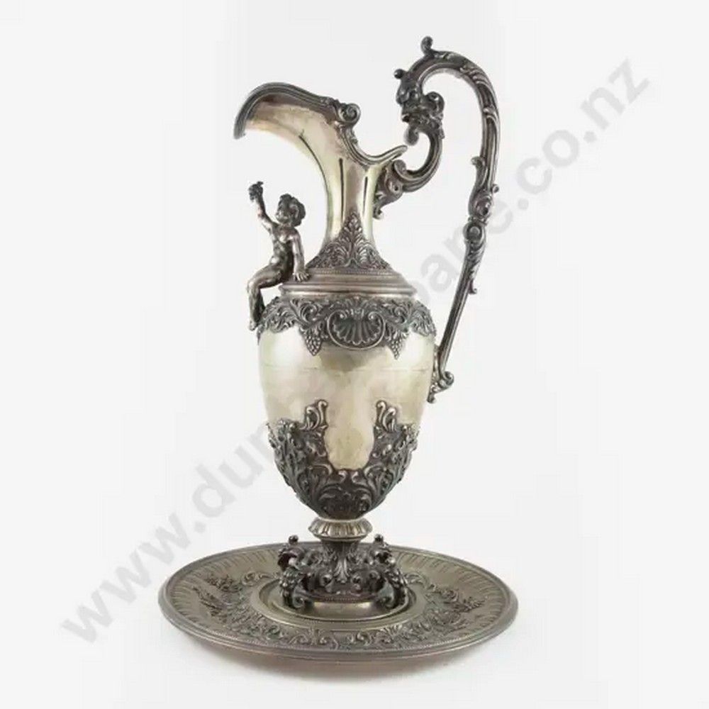 Italian Sterling Silver Wine Ewer & Stand by G Del Bono - Jugs & Ewers ...