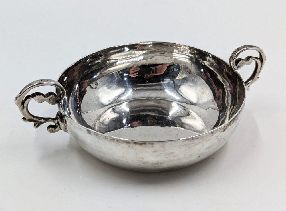 Britannia Silver Wine Taster with Scroll Work Handles (1909) - Bowls ...