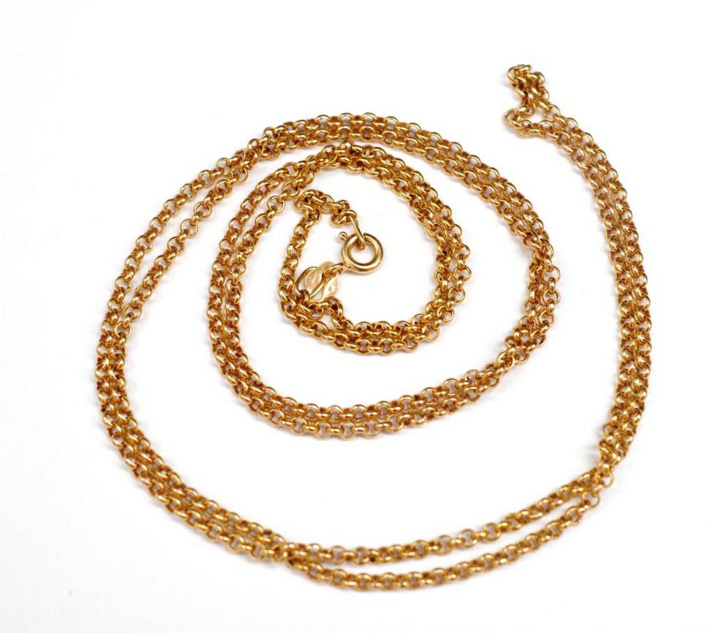 Rose Gold Opera Length Belcher Chain - 10.35g - Necklace/Chain - Jewellery