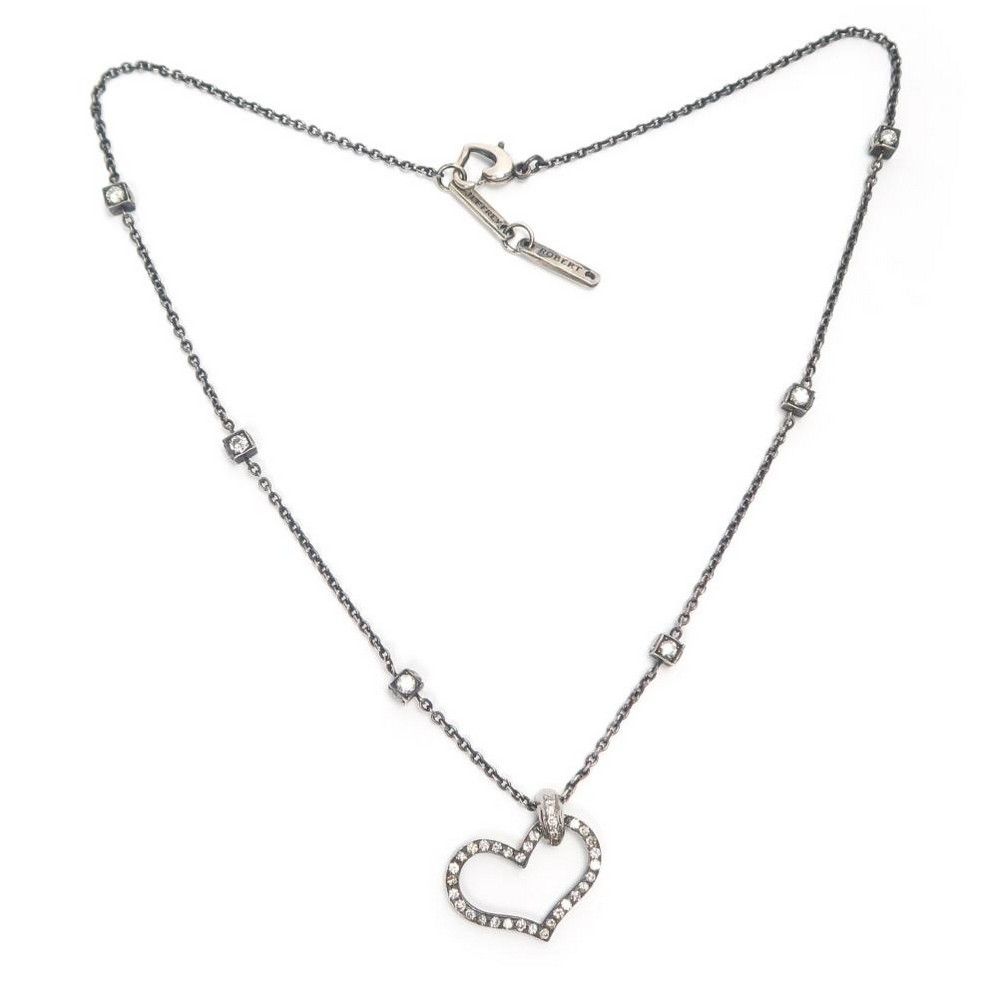 Jeffrey Robert diamond pendant necklace in sterling silver and gold ...