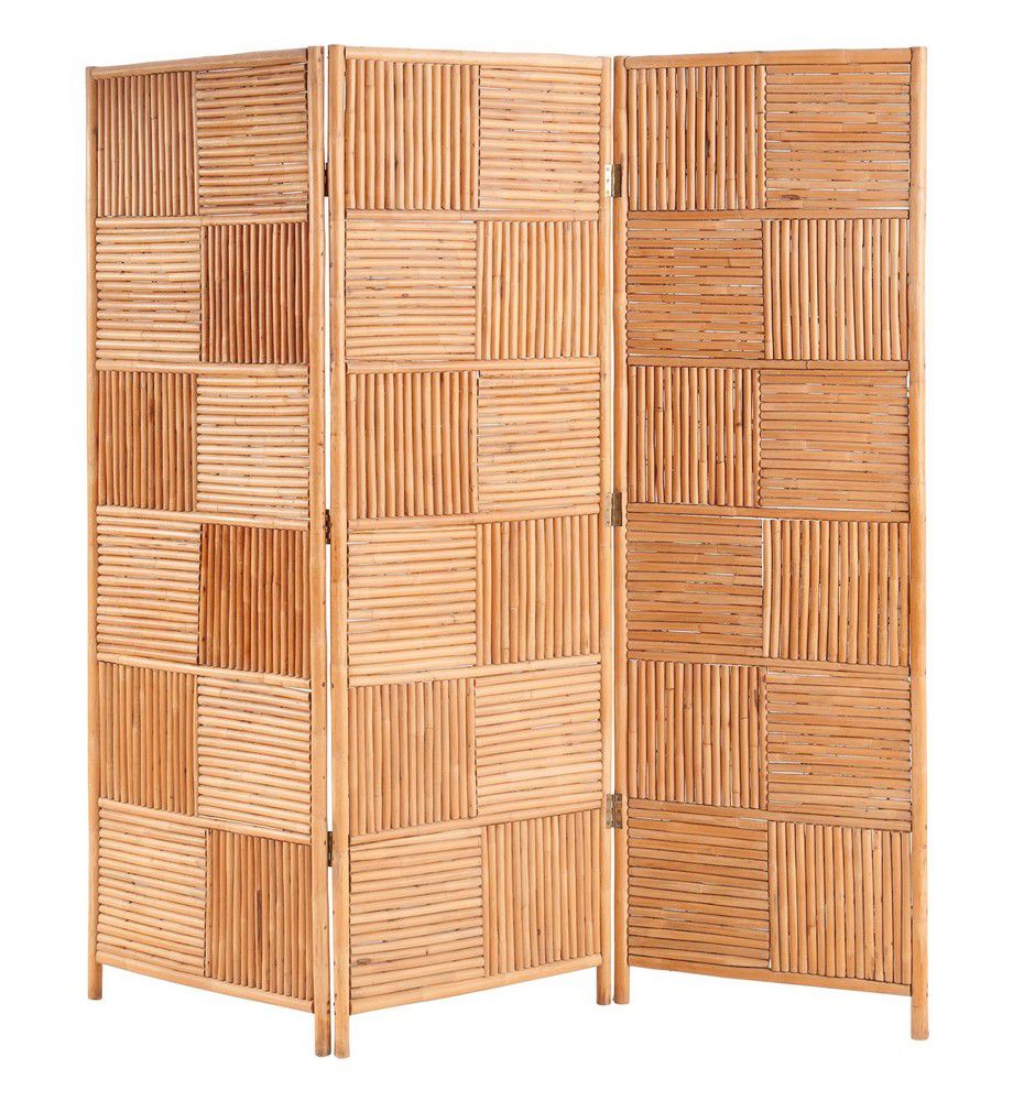 Bamboo Decorative Three-Panel Screen - European - Furniture - Post 1950