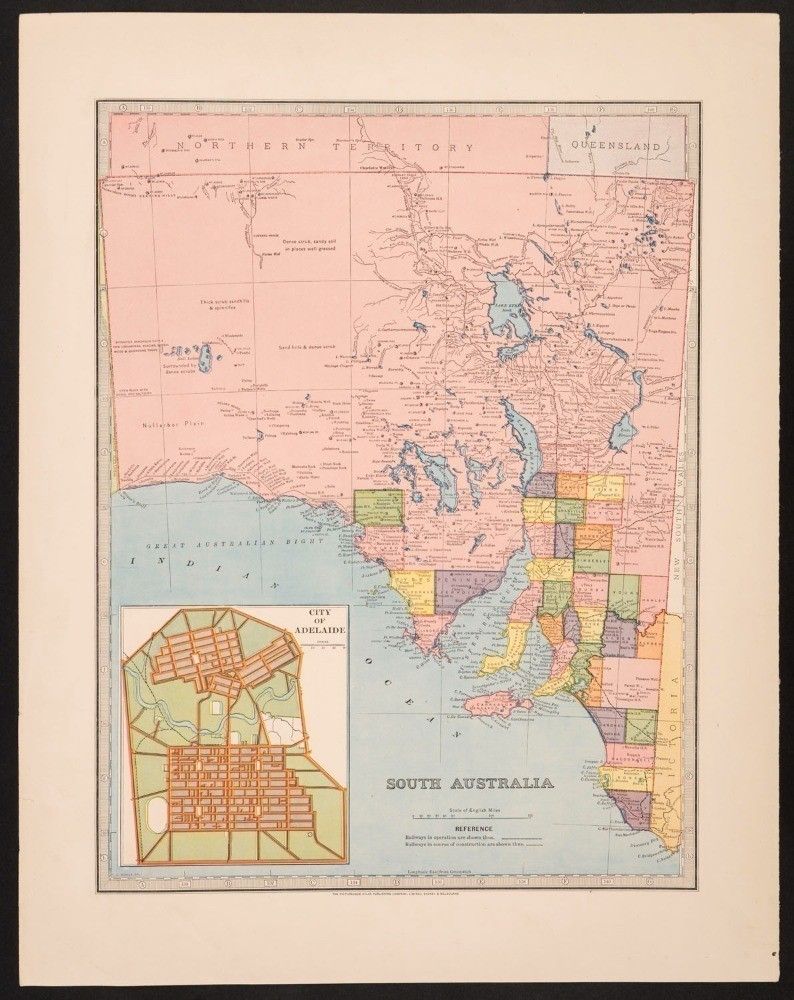 1887 Maps: Northern Territory and South Australia with Adelaide Inset ...