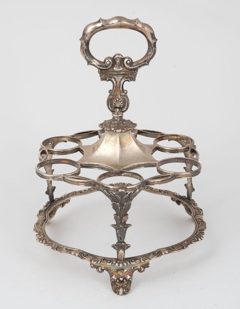 Georgian Sterling Silver Six Bottle Cruet Stand by Joseph Angell ...