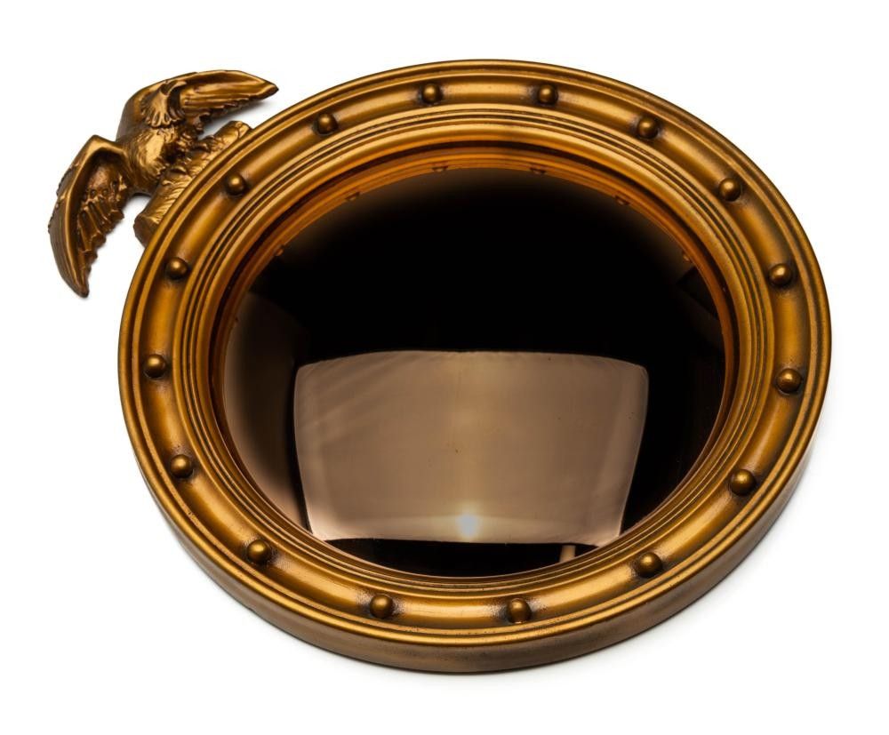 Gilded copper tinted mirror with eagle finial, 62x50 cm - Mirrors ...