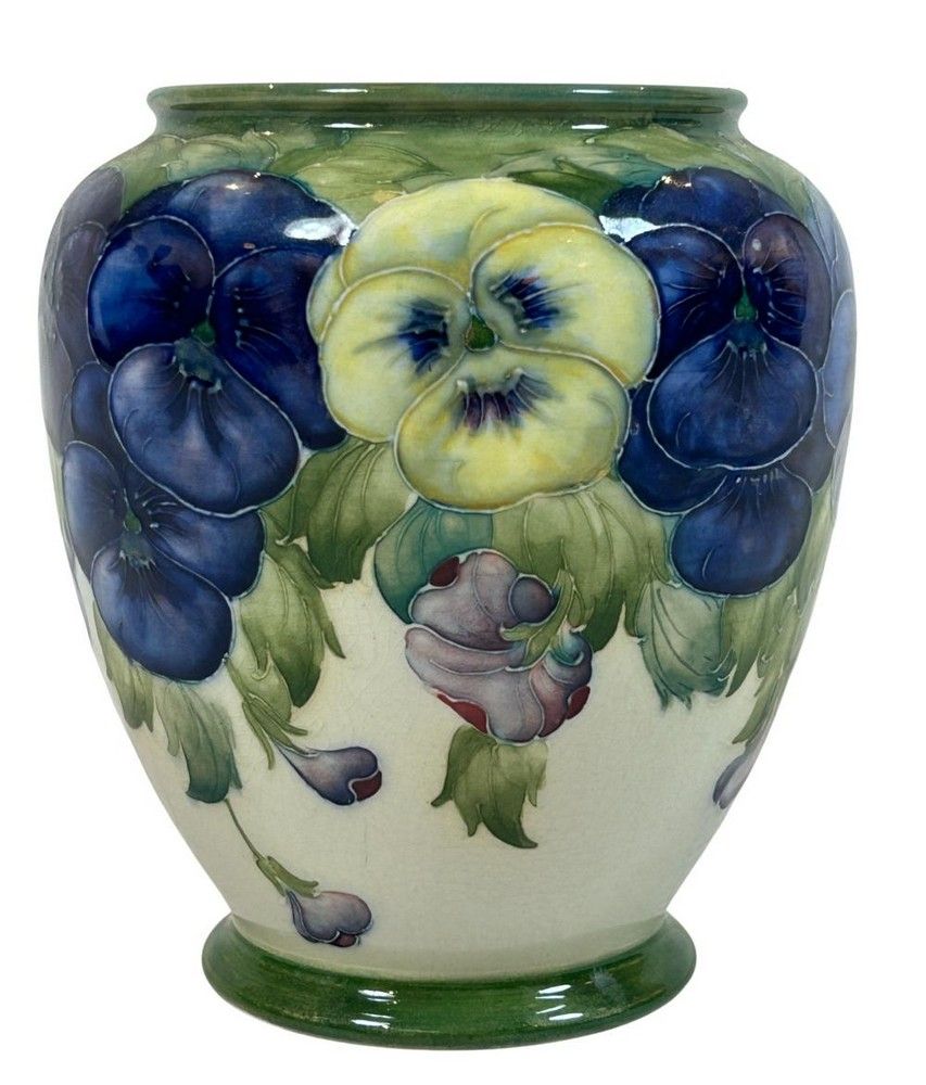 Moorcroft Pansy Vase: 13.5 cm x 14.5 cm Width - Moorcroft - Ceramics