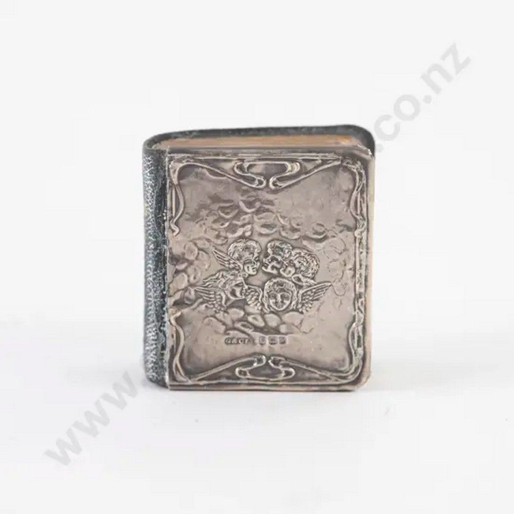 Sterling Silver Angel Pattern Embossed Miniature Hymns Book (1905 ...