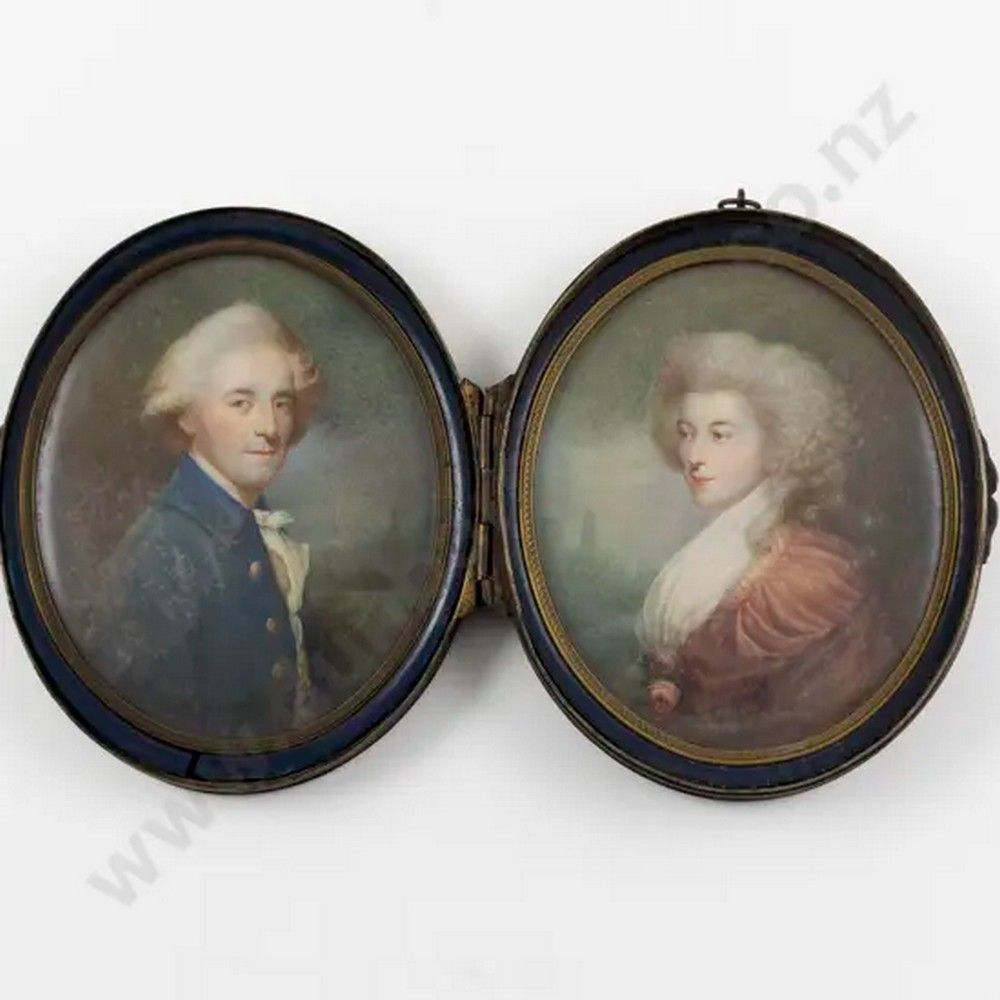 George III Portrait Miniatures in Tortoise Shell and Ormolu Frame ...